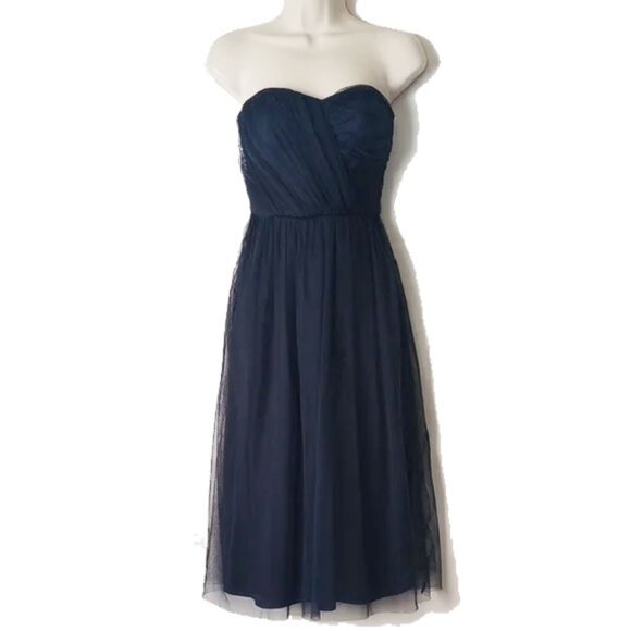 ASOS | Dresses | Nwot Asos Formal Strapless Pleated Bodice Tulle Midi ...